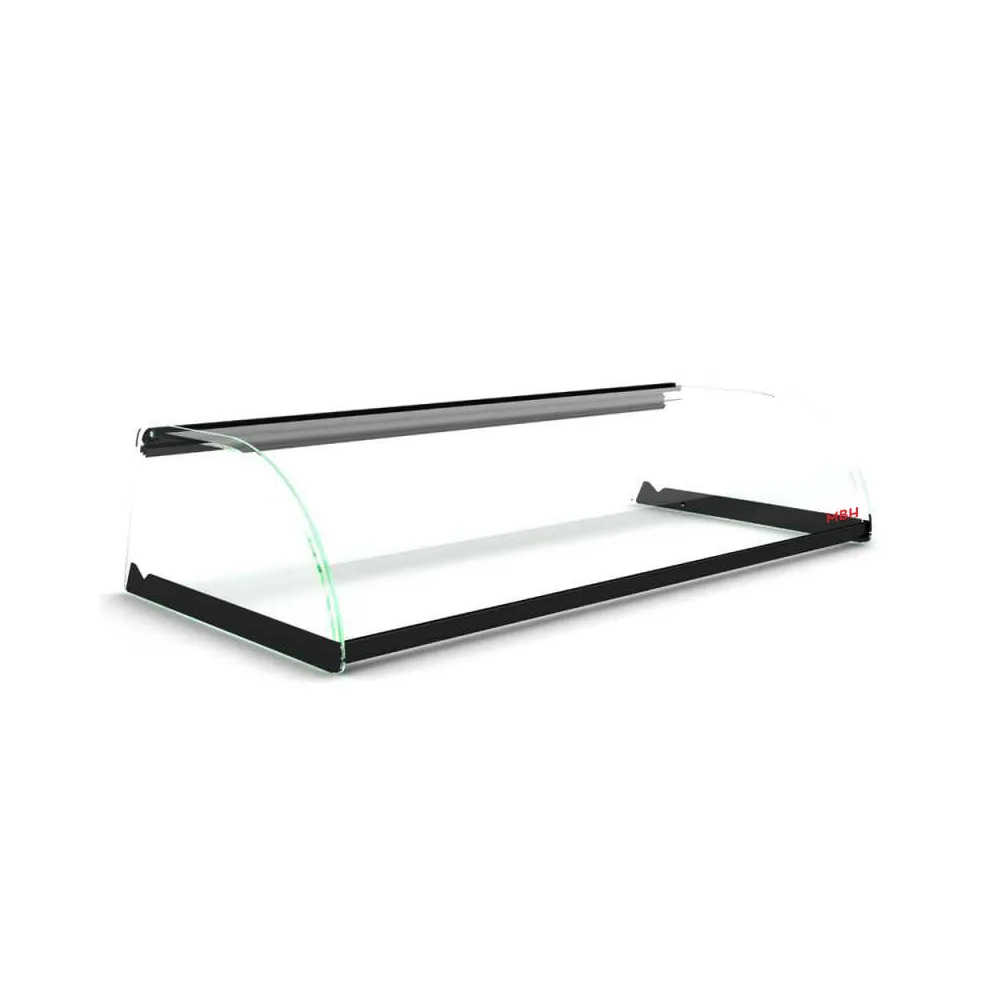 Curved glass non refrigerated display cases for cakes and pastries - MBH