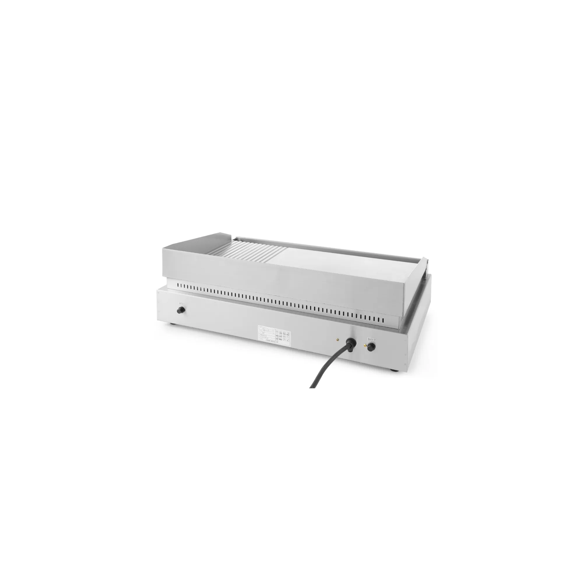 MBH - Professional dual-zone griddle with smooth and ribbed chrome surface