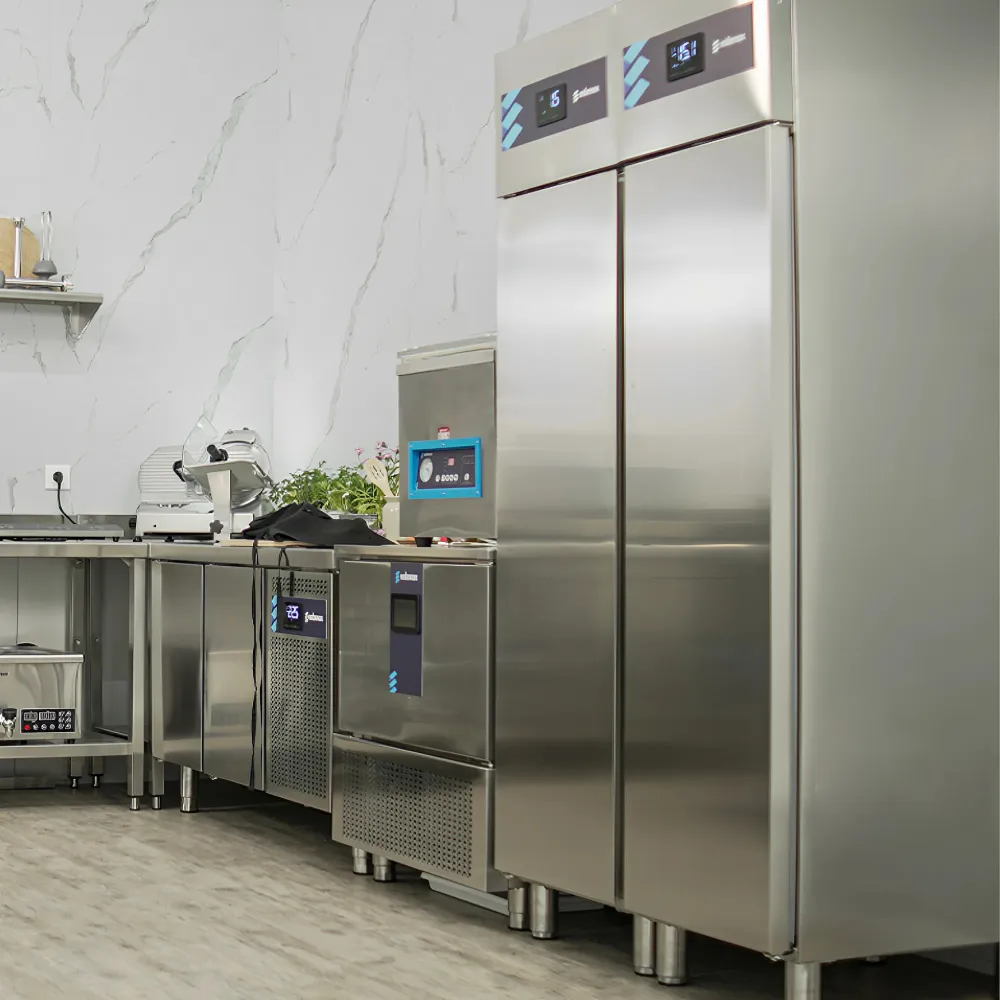 MBH - Vertical freezer INOX 500 L solid door for hospitality
