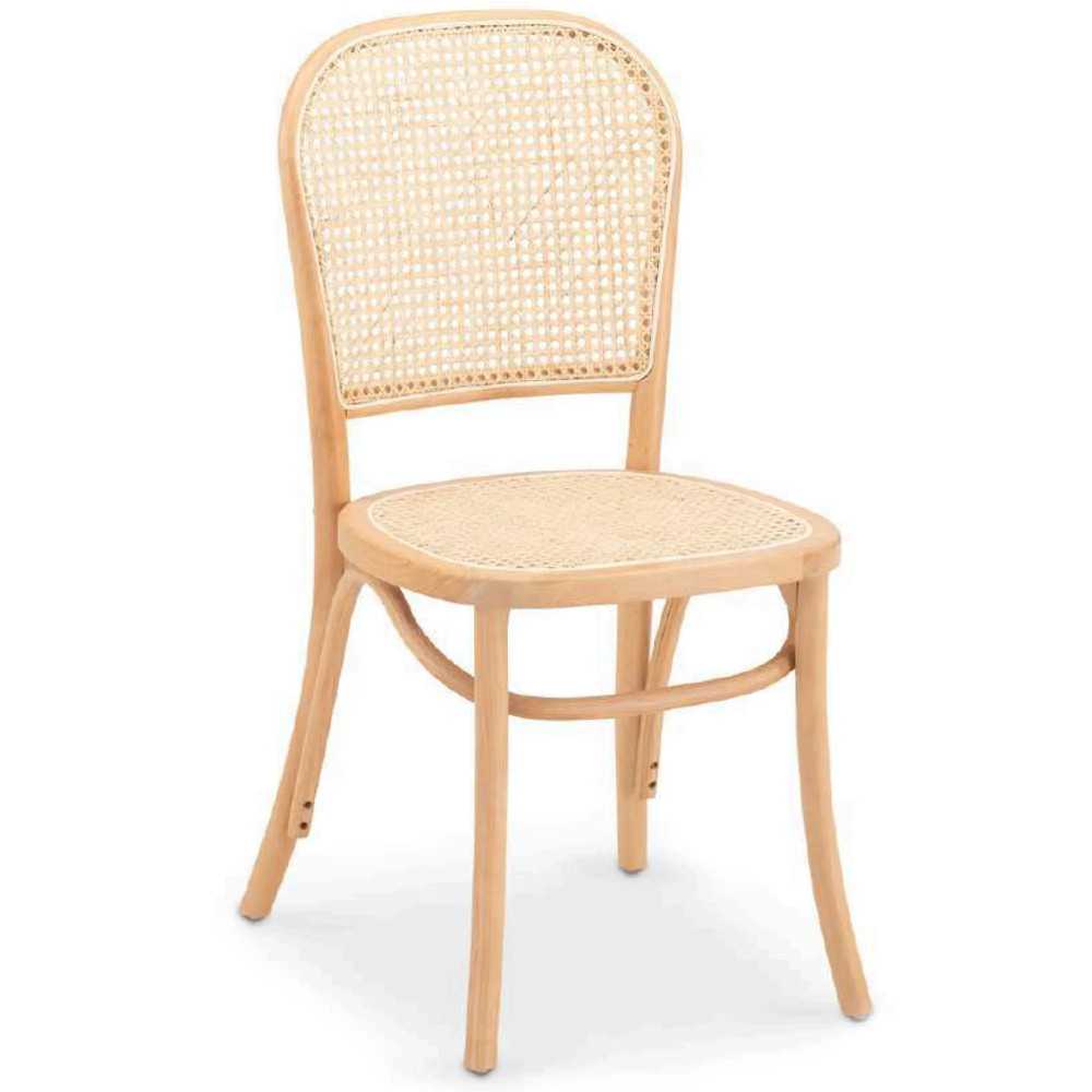 MBH - Morgan Indoor Chair in Beech Wood with Waterproof Weaving