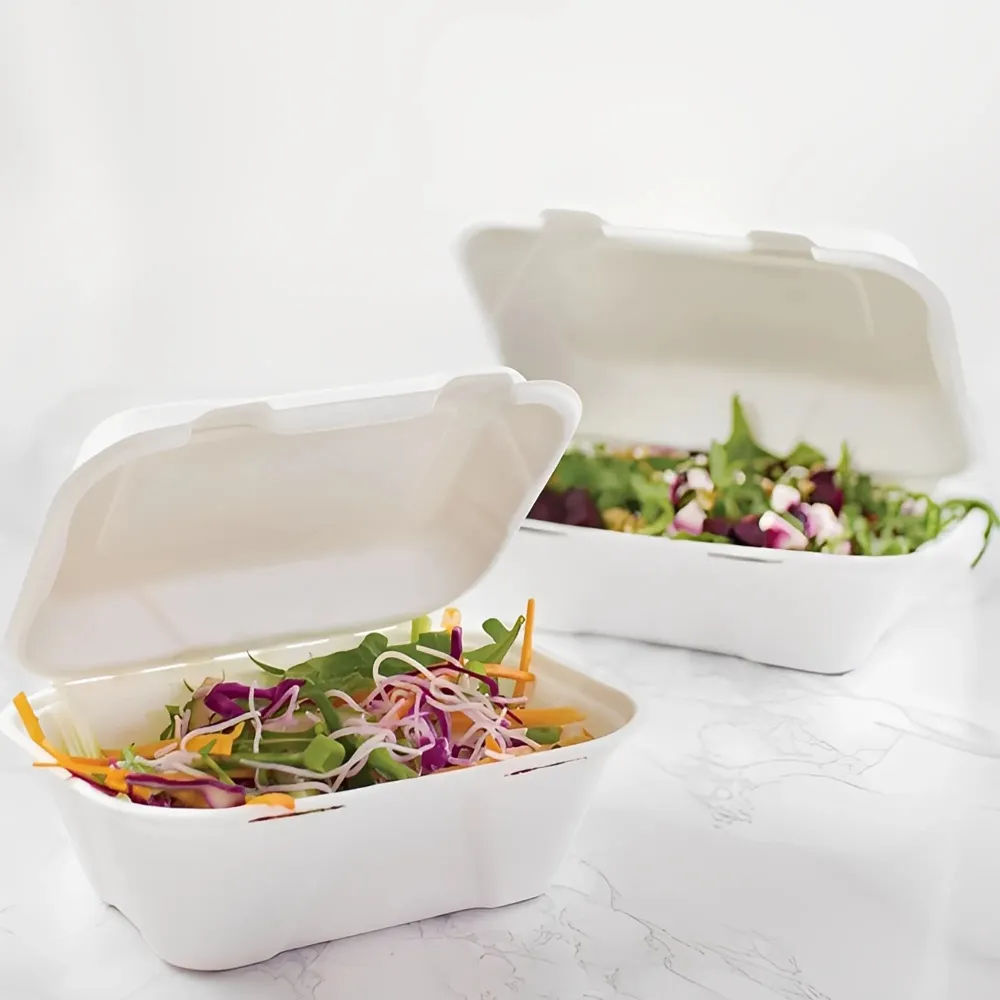 MBH - Envase compostable abatible de bagazo para comida 228 mm (200 uds.)