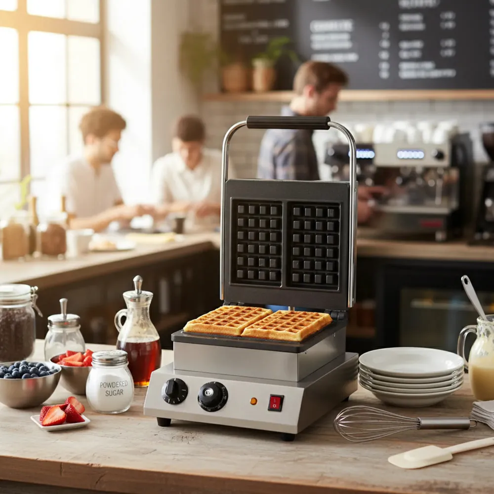 Professional Electric Waffle Maker 2 Rectangular Waffles - MBH